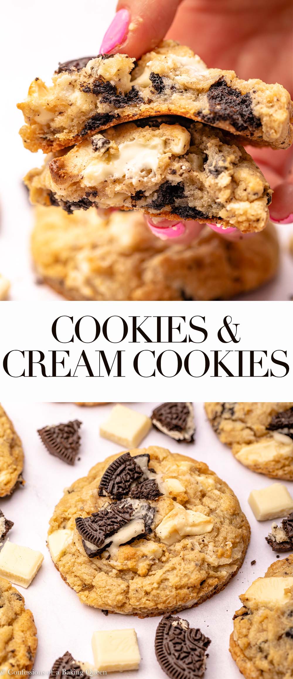 Cookies and Cream Cookies - Confessions of a Baking Queen