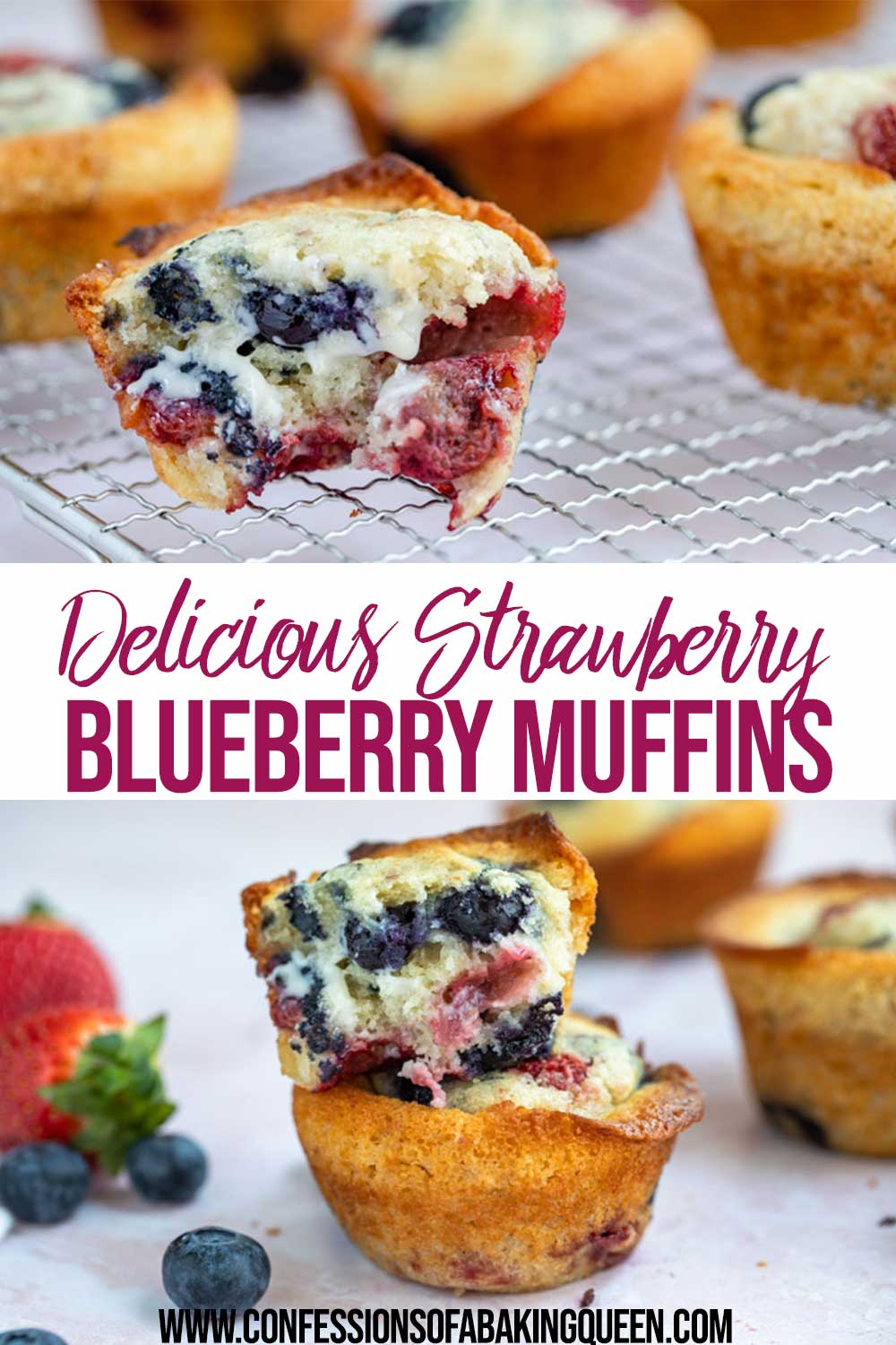 Strawberry Blueberry Muffins - Confessions of a Baking Queen