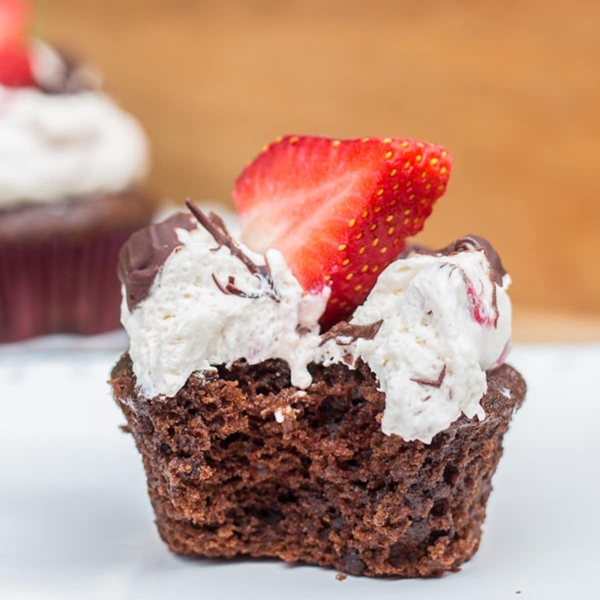 BEST Strawberry Chocolate Cupcakes - Confessions of a Baking Queen