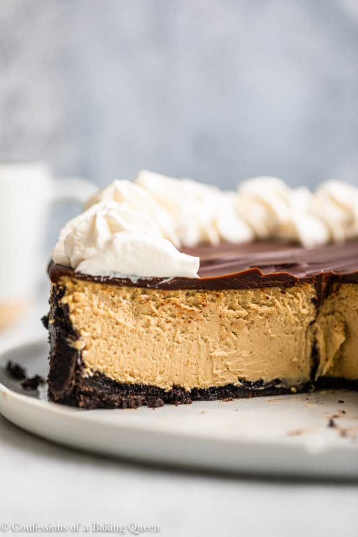Silky Coffee Cheesecake with Chocolate Ganache {Step-by-Step Photos}
