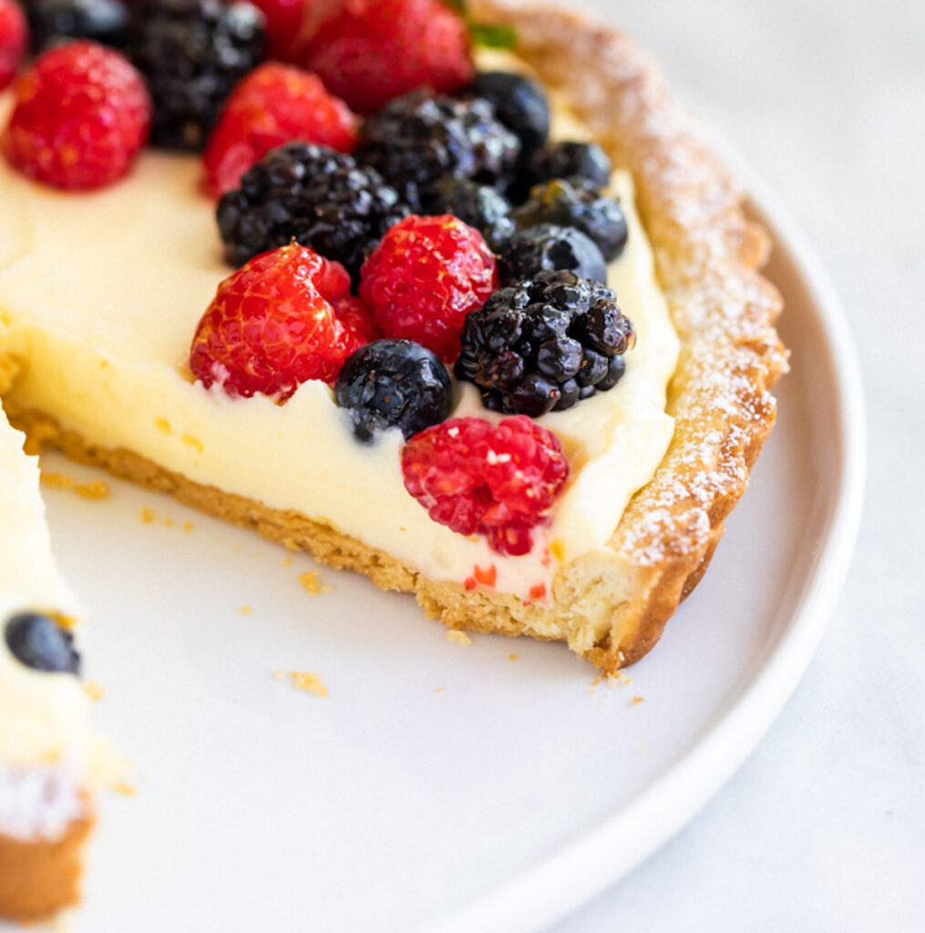 French Lemon Cream Tart - Confessions of a Baking Queen