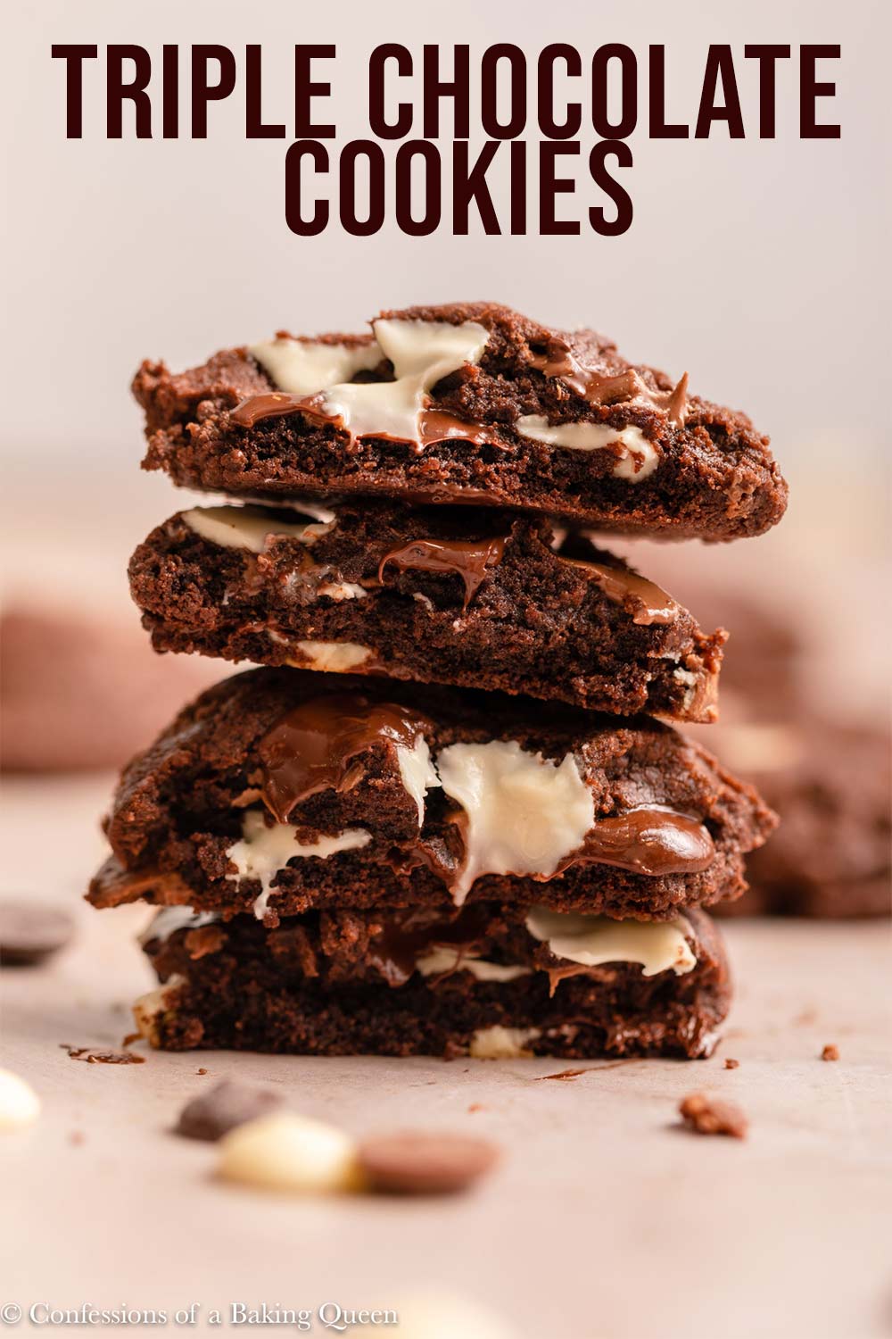 Triple Chocolate Cookies - Confessions of a Baking Queen