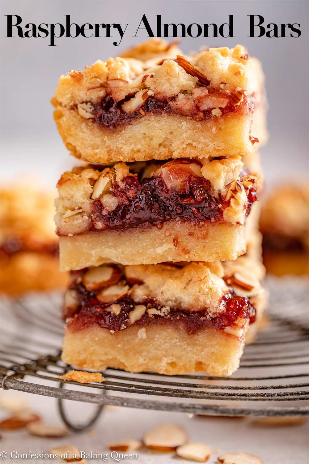 Almond Raspberry Shortbread Bars - Confessions of a Baking Queen