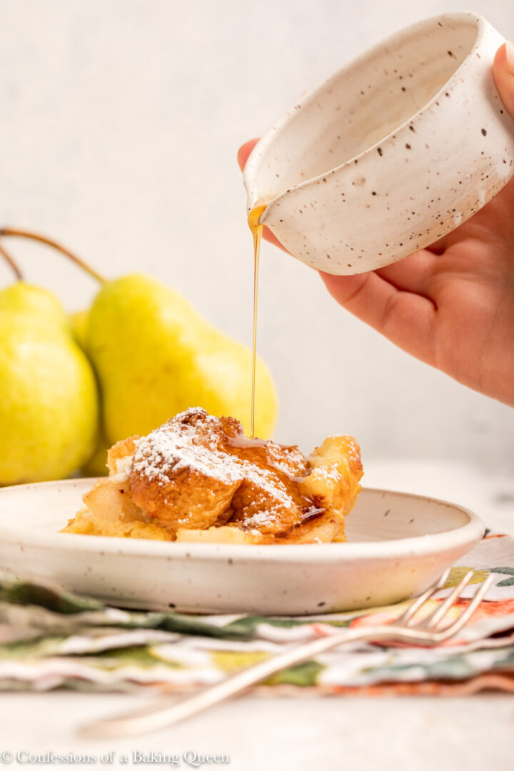 Overnight Pear French Toast - Confessions of a Baking Queen