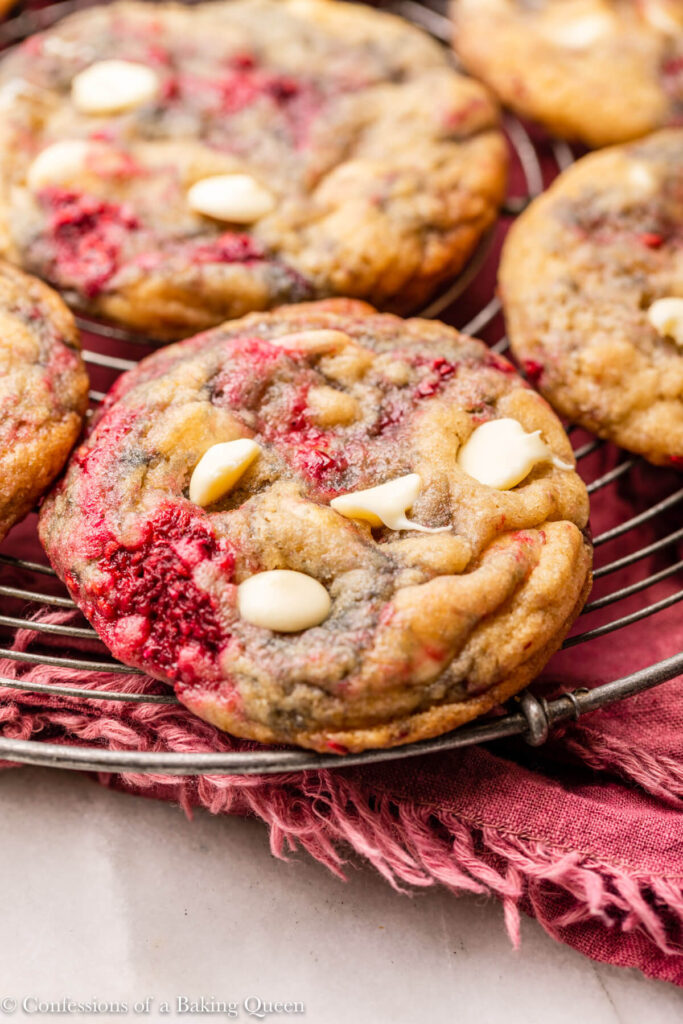 White Chocolate Raspberry Cookies - Confessions of a Baking Queen