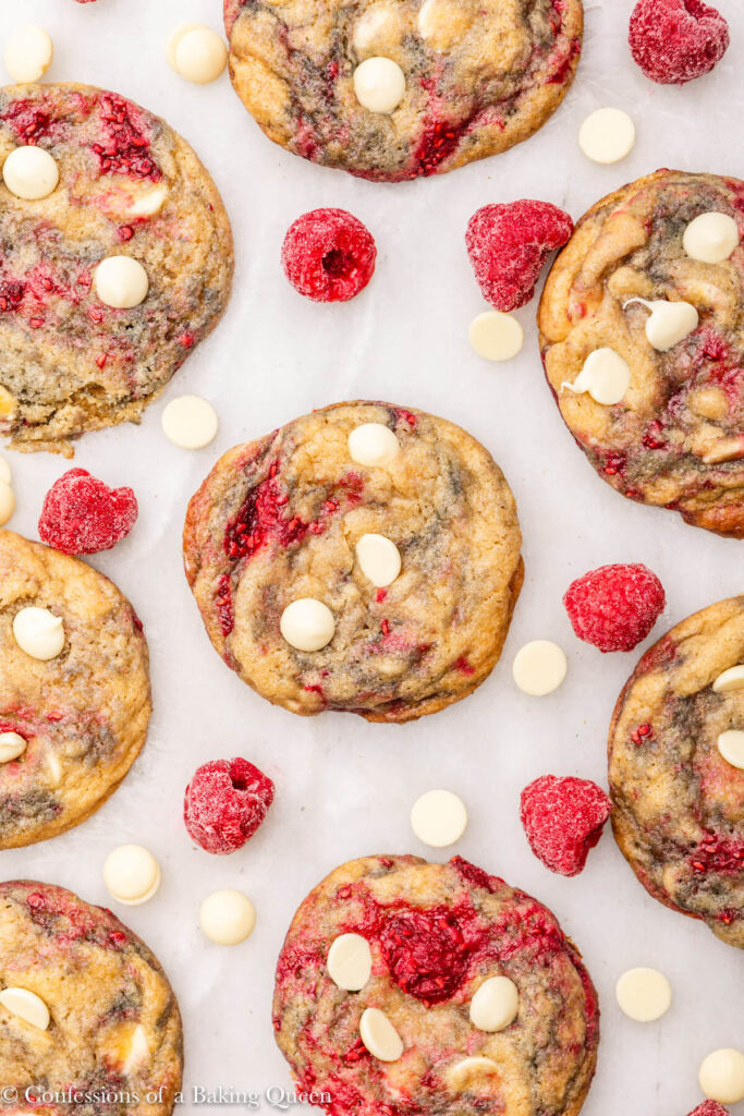 White Chocolate Raspberry Cookies - Confessions of a Baking Queen