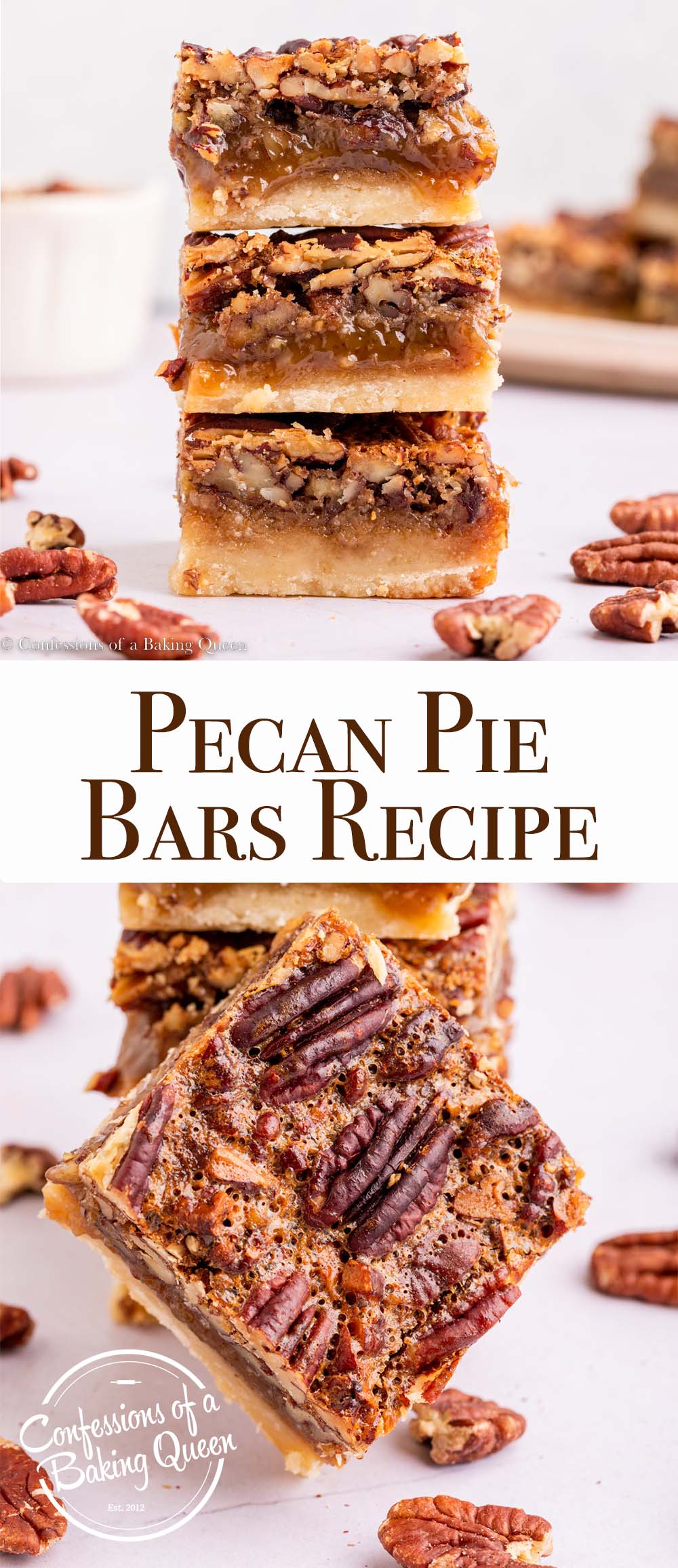 Gooey Pecan Pie Shortbread Bars - Confessions of a Baking Queen