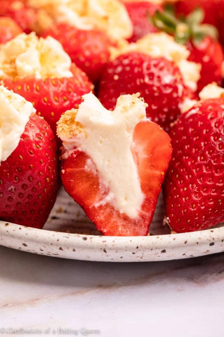 Cheesecake Stuffed Strawberries | Confessions of a Baking Queen