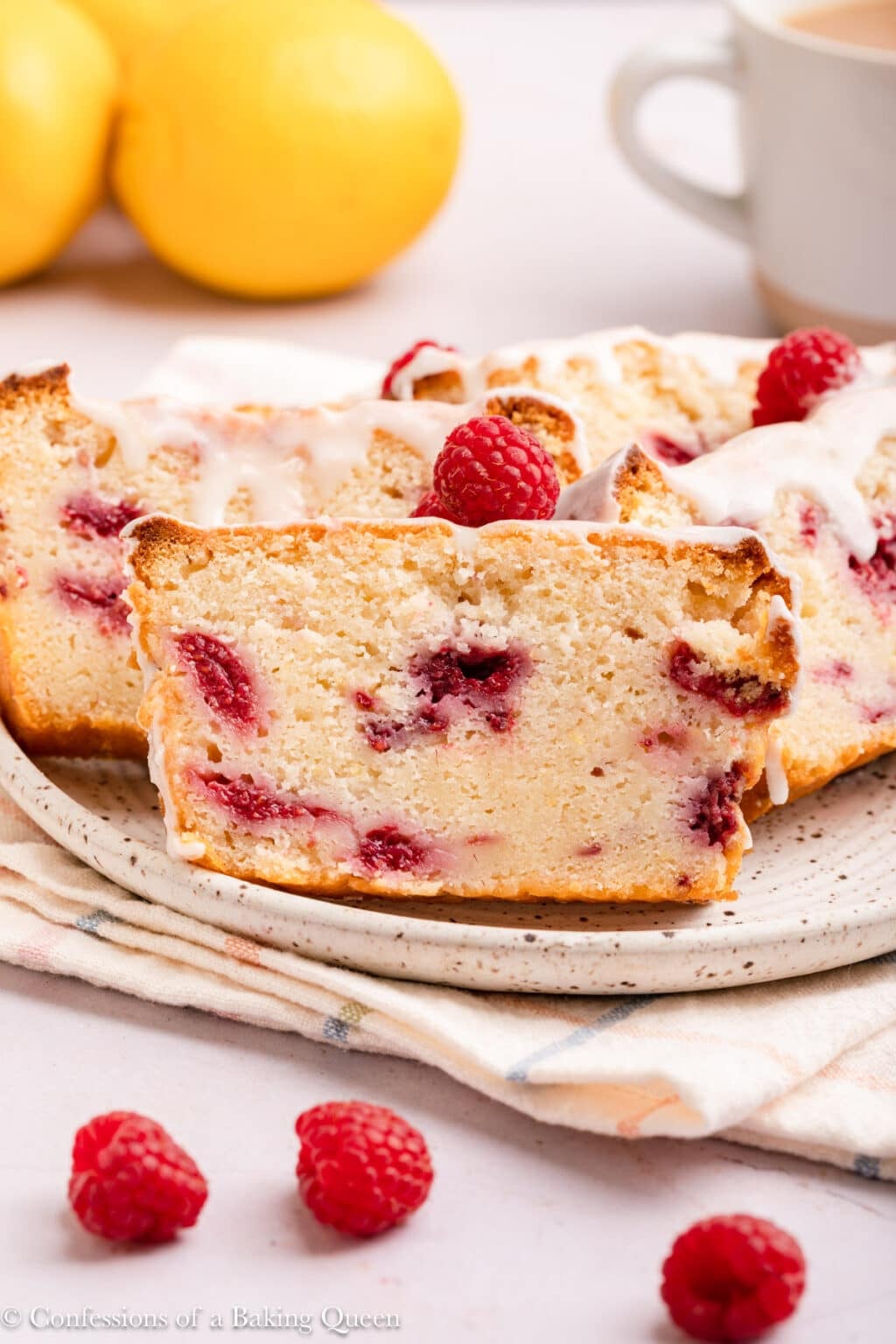 Raspberry Lemon Loaf Cake | Confessions of a Baking Queen
