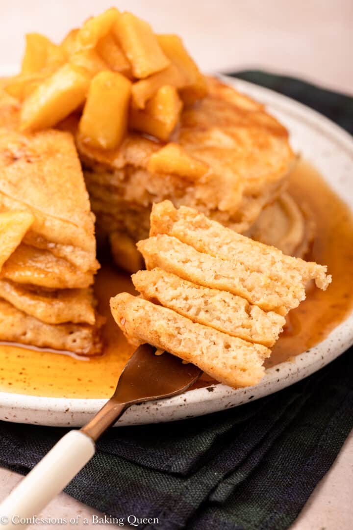 Fluffy Apple Studded Pancakes - Confessions of a Baking Queen