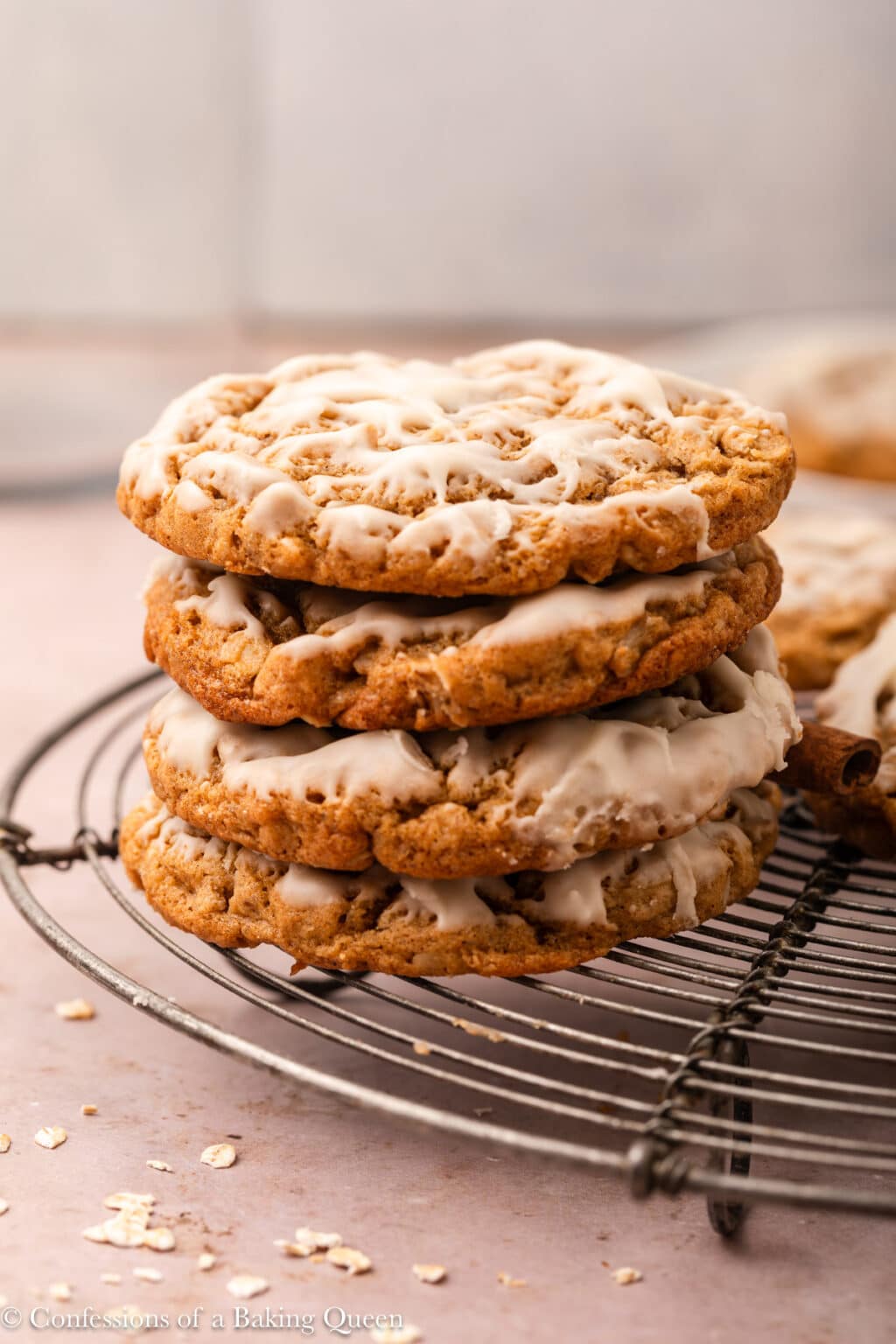 Soft And Chewy Frosted Oatmeal Cookies Recipe - Confessions of a Baking ...