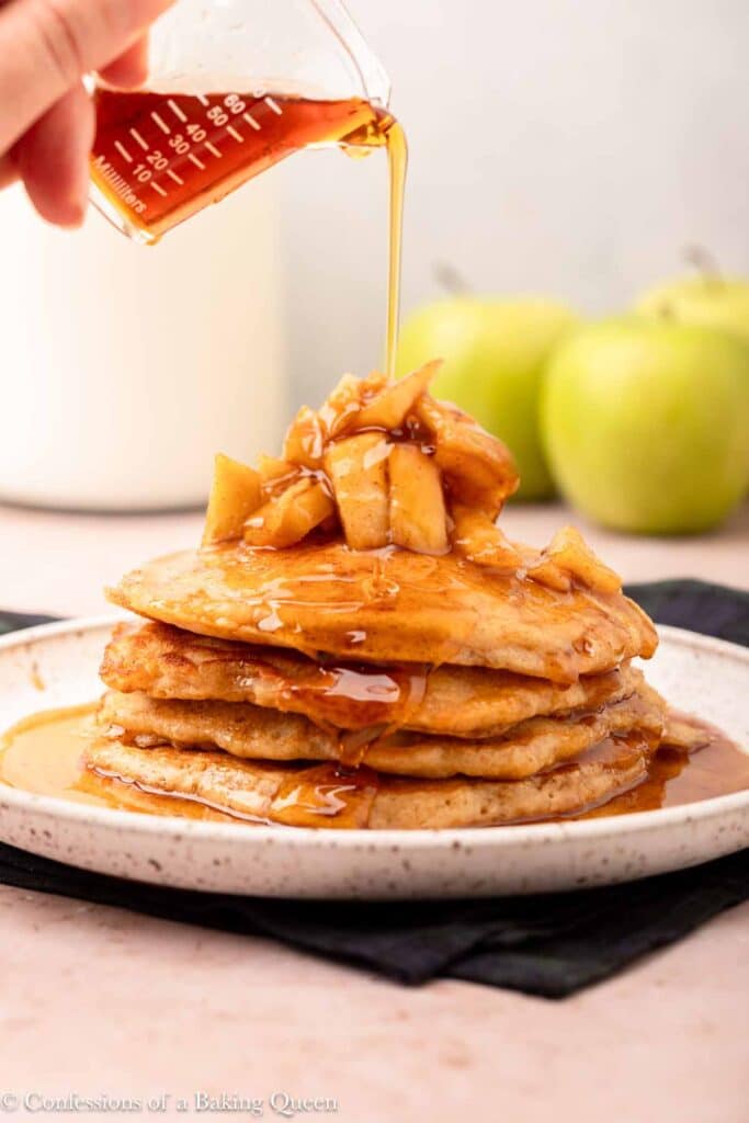 Fluffy Apple Studded Pancakes - Confessions of a Baking Queen