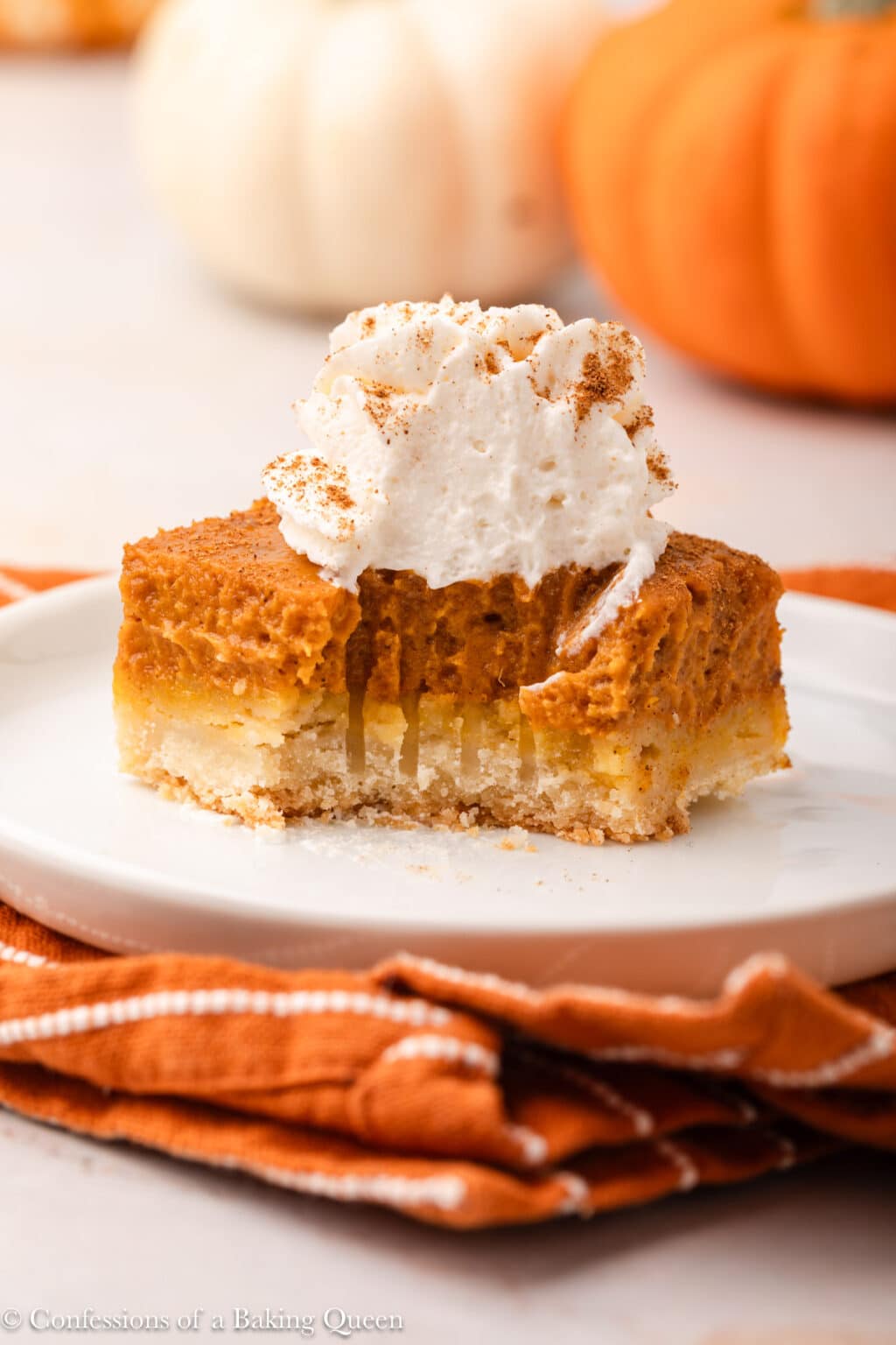 Creamy Pumpkin Pie Bars - Confessions of a Baking Queen